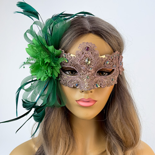Green Masquerade Mask Feathers Masquerade Ball Masks