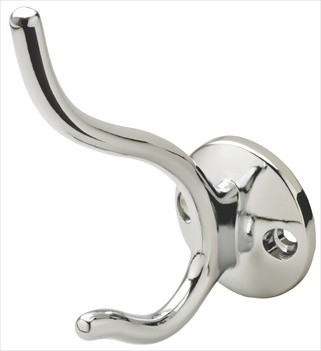 Hafele 845.05.200: Double Wall Hook - Polished Chrome