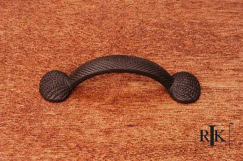 RKI CP-413-RB: 3" cc Shell at Ends Cabinet Pull - Oil Rubbed Bronze