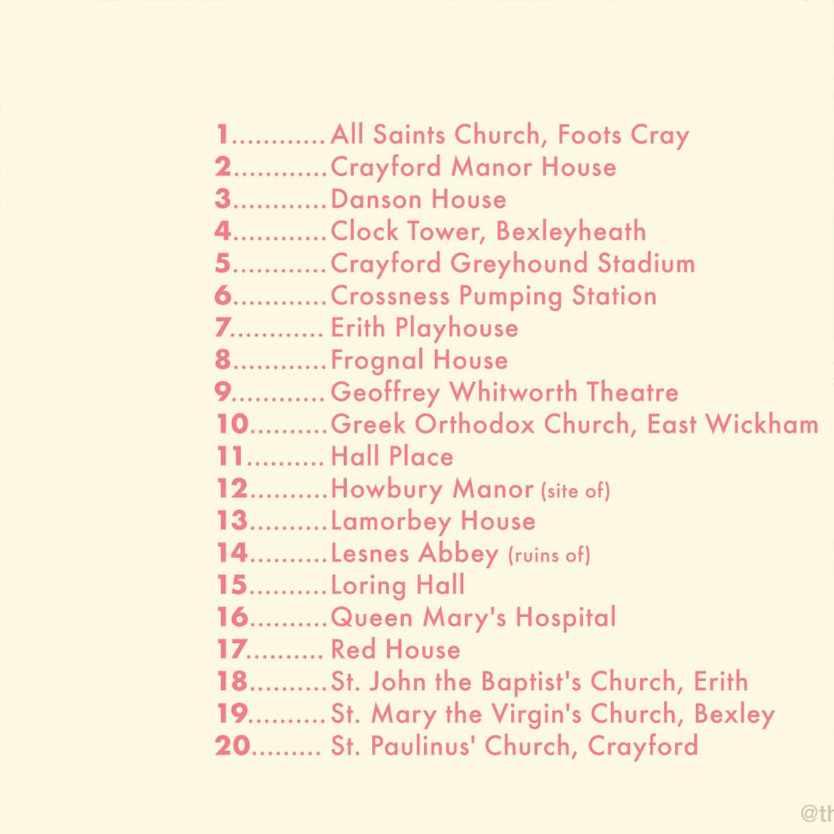 Bexley Map (London Boough) Art Print by Mike Hall at Of Cabbages and Kings