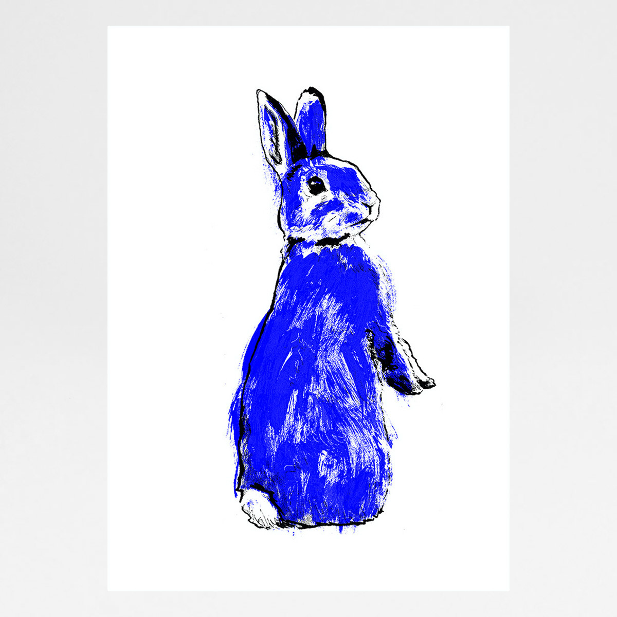Blue Rabbit Screen Print by Tiff Howick at Of Cabbages and Kings