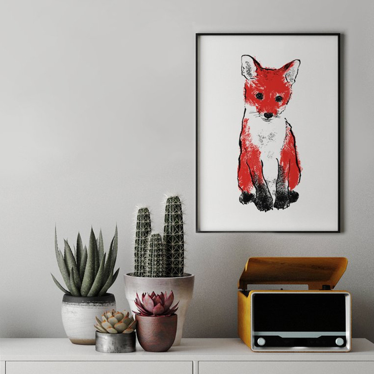 Harvey Fox Cub A4 Screen Print by Tiff Howick at Of Cabbages and Kings