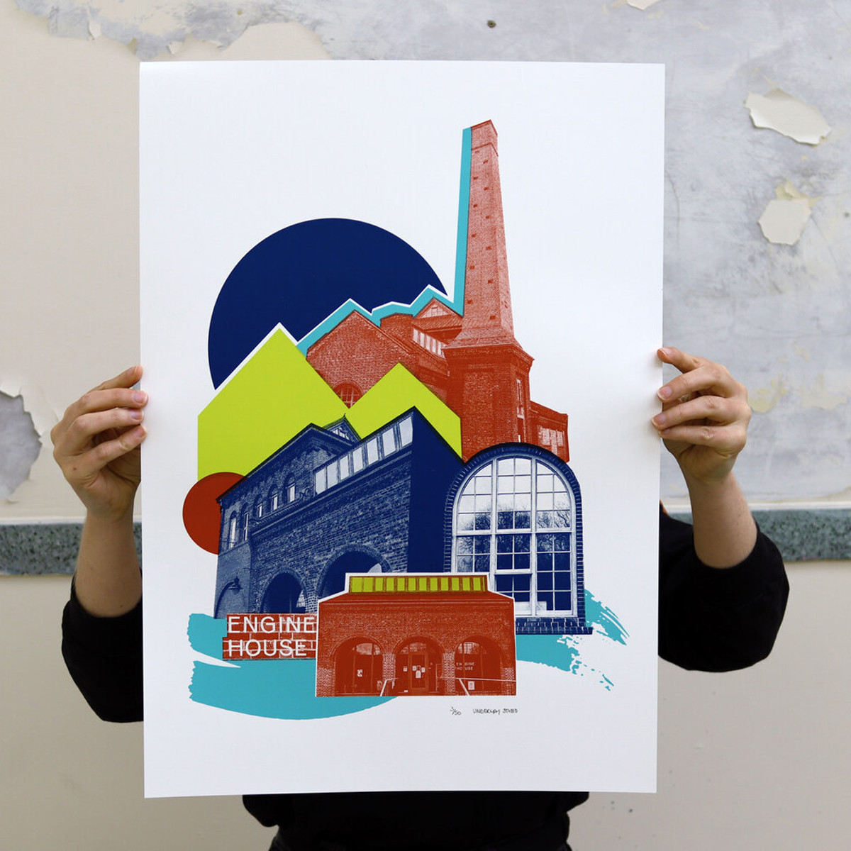 Engine House screen print by Underway Studio at Of Cabbages and Kings