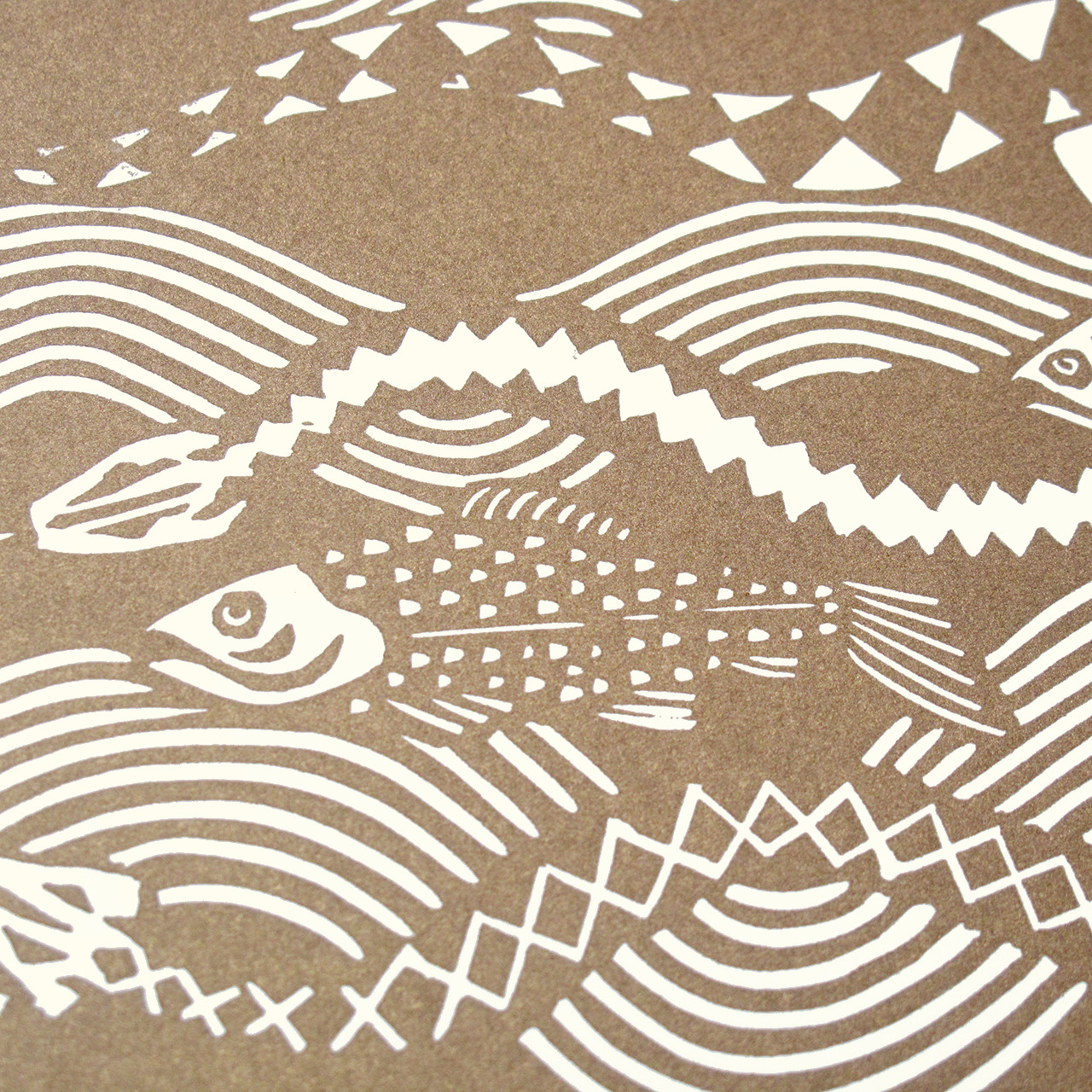 Swimming Girl - Sea Goddess Gold Linocut Art Print by Anna Ruiz at Of ...