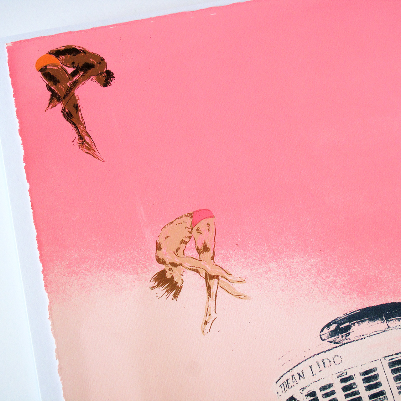 Lido Life Divers At Saltdean Lido Brighton Screen Print By Anna lido-life-divers-at-saltdean-lido-brighton-screen-print-by-anna