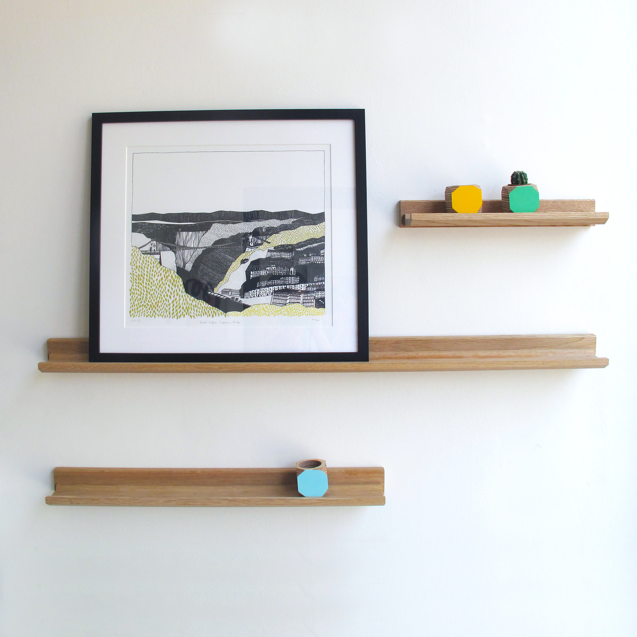 Long Solid Unfinished Oak Wooden Floating Picture Ledge Shelf by ...