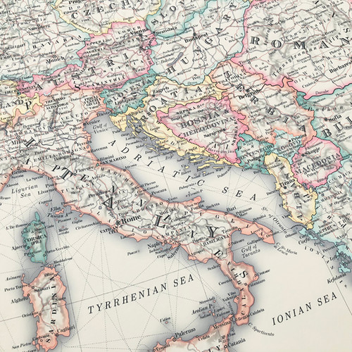 Large Wall Antique Style Map of Europe Art Print With Current Borders ...