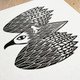 Soaring Eagle Linocut Art Print by Anna Ruiz at Of Cabbages and Kings