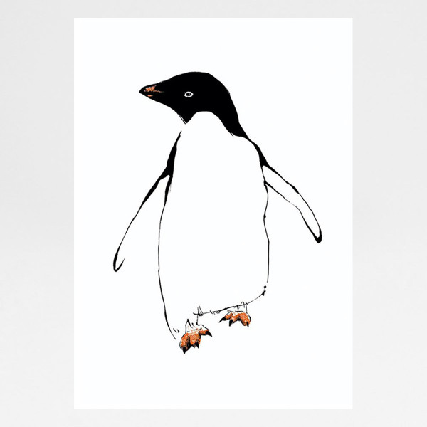 Penguin A3 Screen Print by Tiff Howick at Of Cabbages and Kings