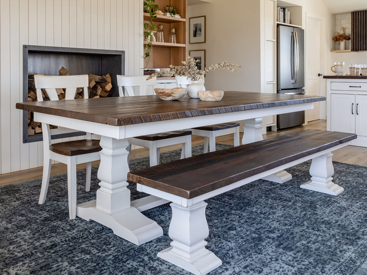 Kimberly Wormy Maple 42" x 72" table with 2-leaves