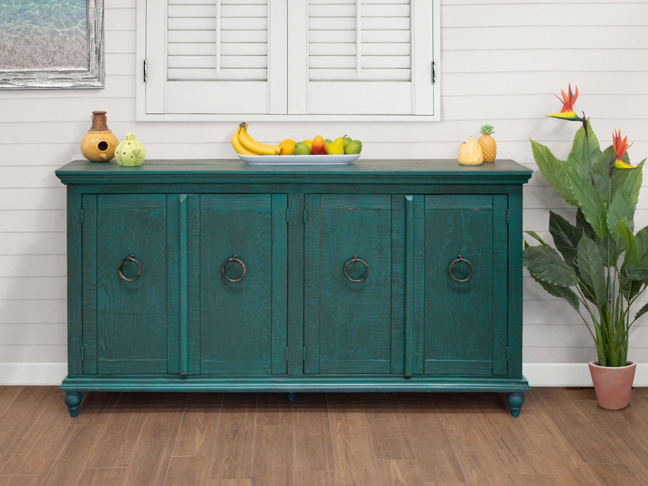 Capri 2 tone Console with 4 doors