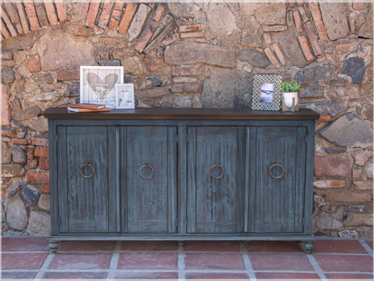 Capri 2 tone Console with 4 doors