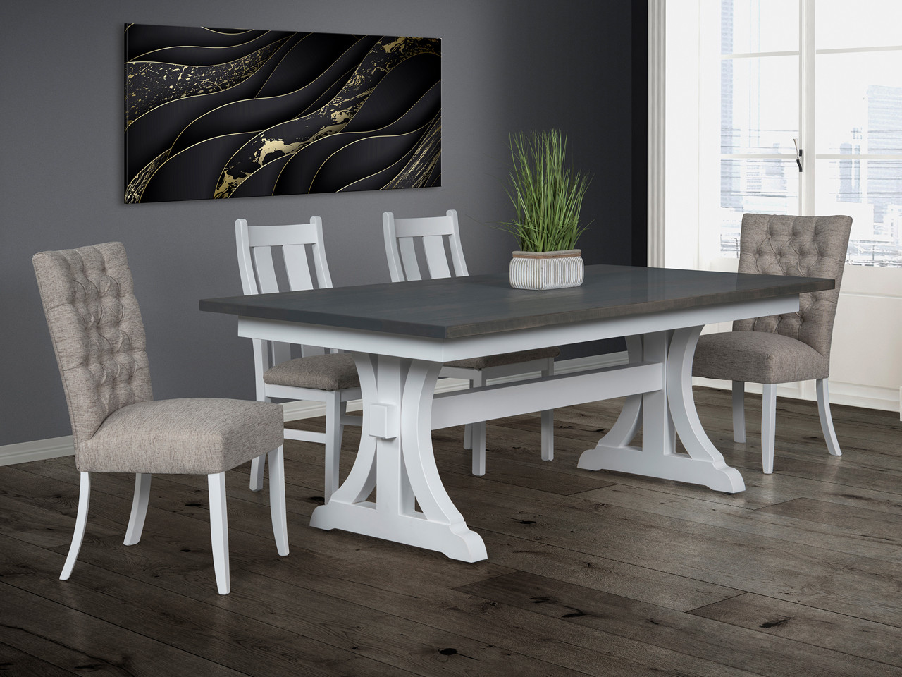 Callington Round Reclaimed barnwood table