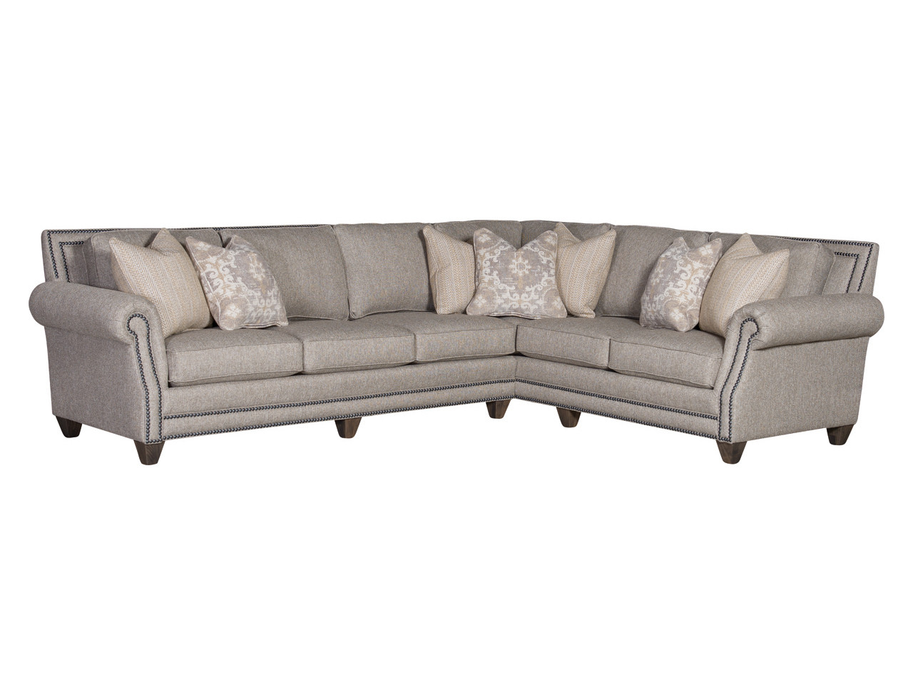 Fabric Sectional with nailhead by Mayo Furniture
