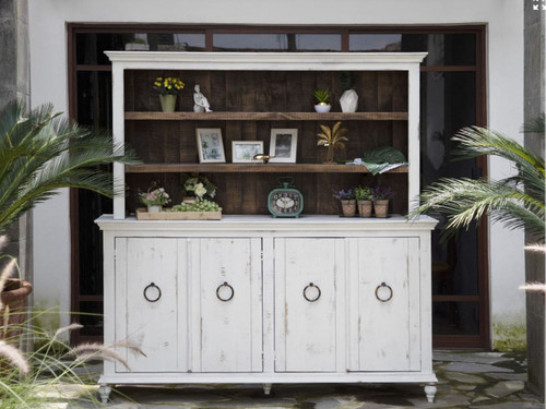 Capri 2 tone Console with 4 doors and Hutch