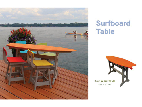 Surfboard table Collection- Outdoor bar and barstools