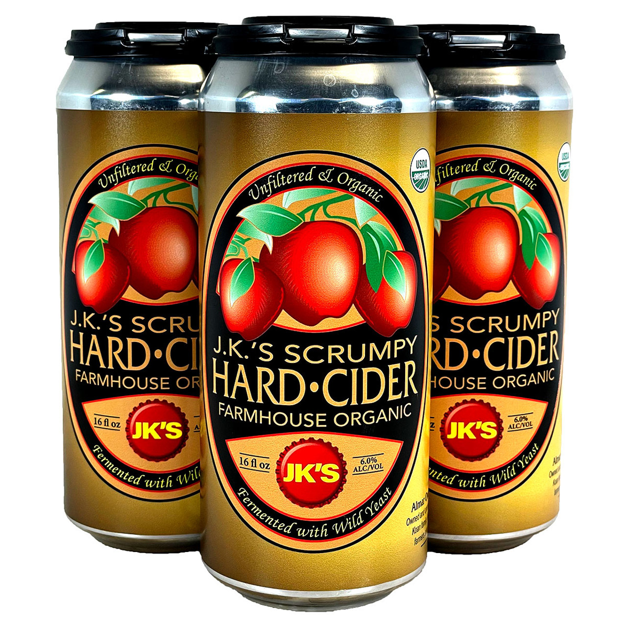 JK's Scrumpy Farmhouse Organic Hard Cider 4-Pack Can