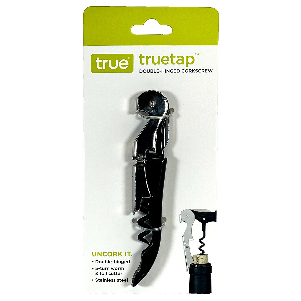 Truetap Double Hinged Corkscrew With Foil Cutter