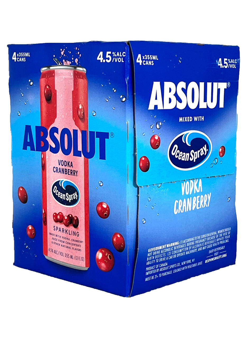 Absolut Cranberry Vodka Cocktail 4-Pack Can