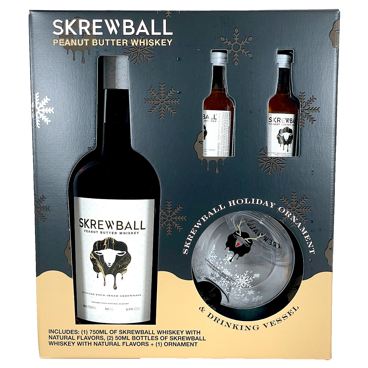 Skrewball Peanut Butter Whiskey Gift Pack With 2 50ml & Ornament