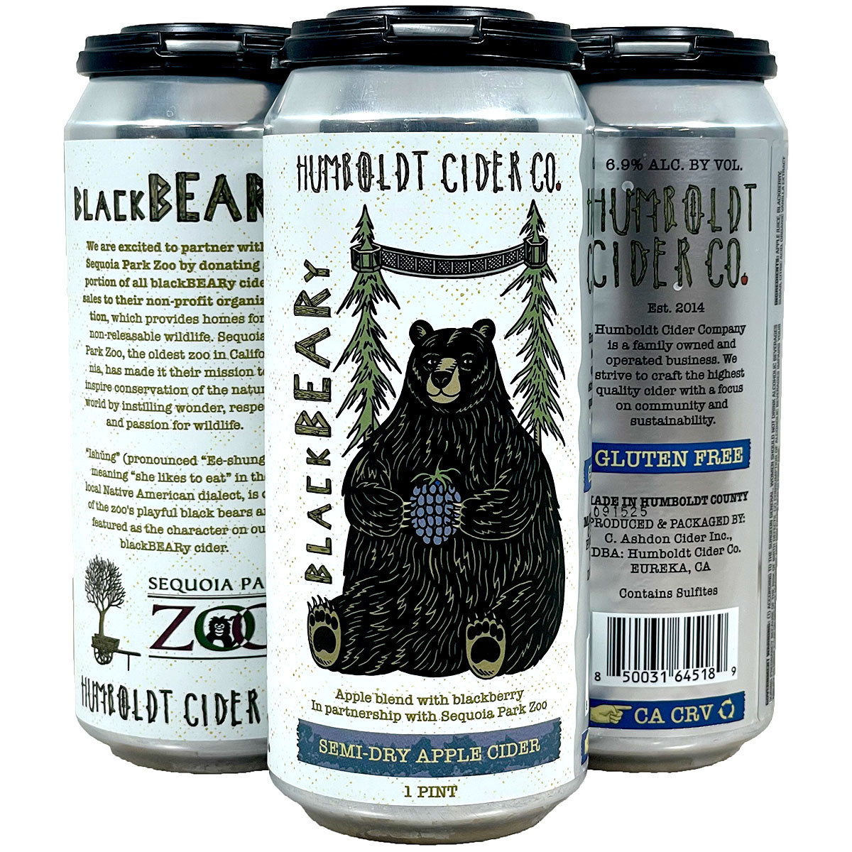 Humboldt BlackBEARy Semi-Dry Apple Cider 4-Pack Can