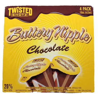 Twisted Shotz Chocolate Buttery Nipple Shot 4-Pack