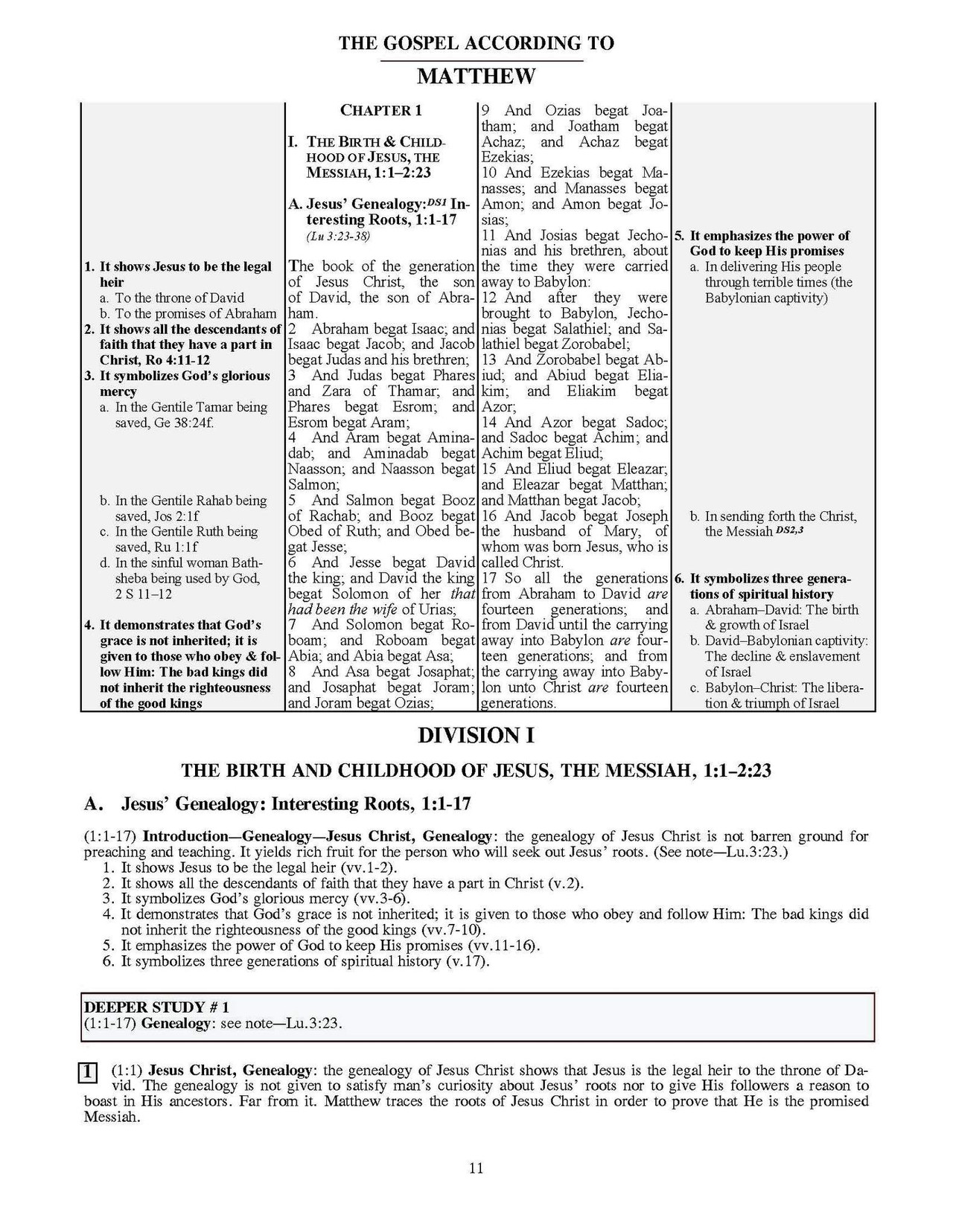 KJV Preacher's Outline & Sermon Bible - Matthew 1: Chapters 1-15 - The ...
