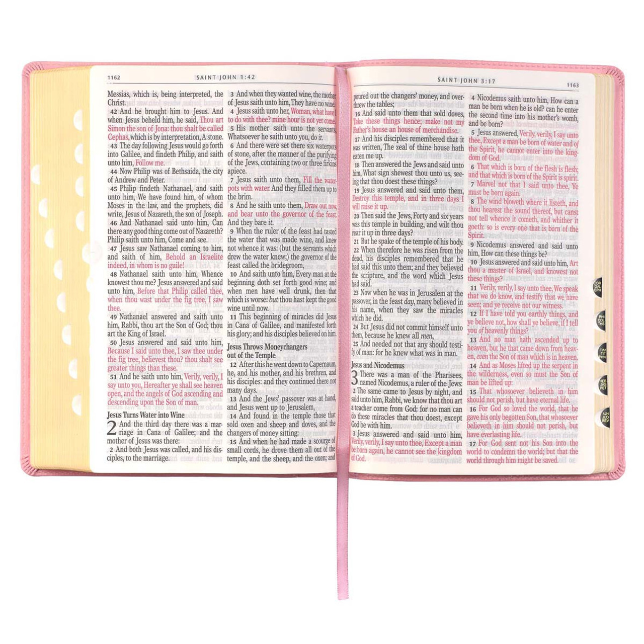 KJV Giant Print Bible - Pink - Thumb Indexed