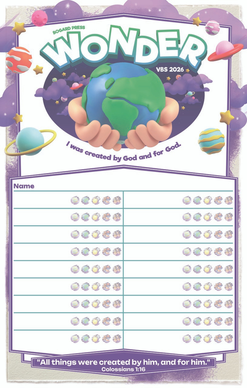 VBS 2026 - Attendance Chart with Stickers - The KJV Store