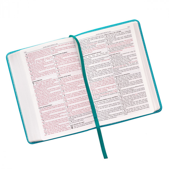KJV Compact Bible - Turquoise and Red - The KJV Store