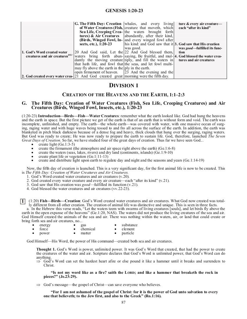 KJV Preacher's Outline & Sermon Bible - Genesis 1: Chapters 1-11