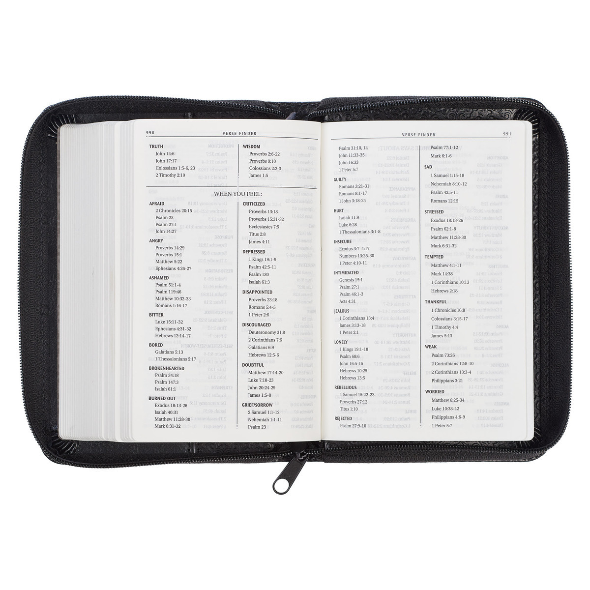 KJV Mini Pocket Bible - Black - Zipper Closure