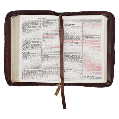 KJV Mini Compact Bible - Burgundy - Zipper Closure