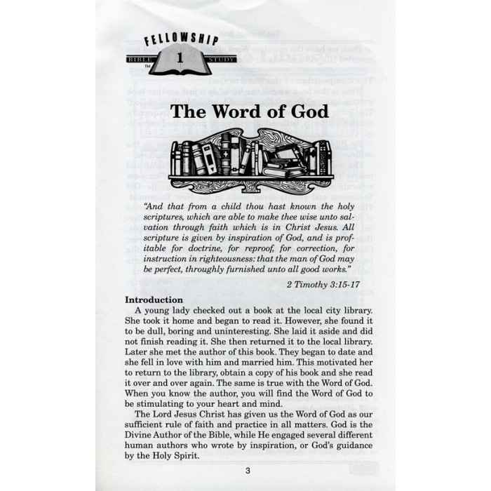 Fellowship Bible Study - Basic Training - The KJV Store