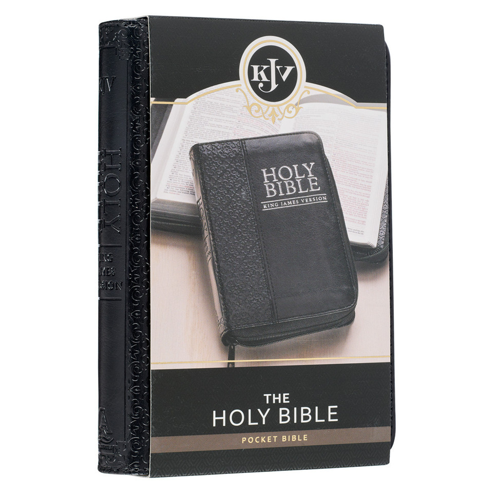 KJV Mini Pocket Bible - Black - Zipper Closure
