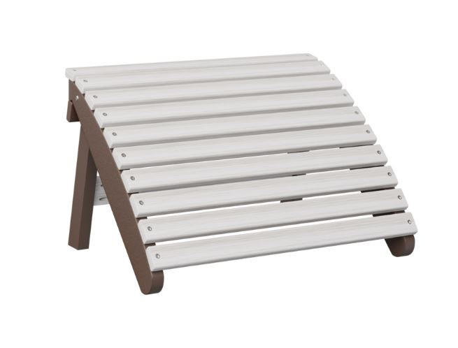 Berlin Gardens Folding Adirondack Footstool in Seashell/Chocolate
