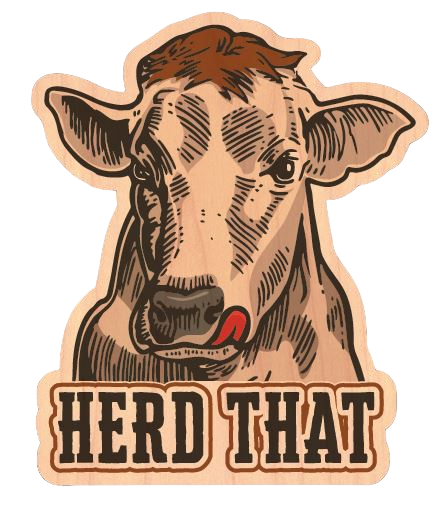 Herd That Cow Face Wood Sticker - Ski Haus | NOTB | Patio Place