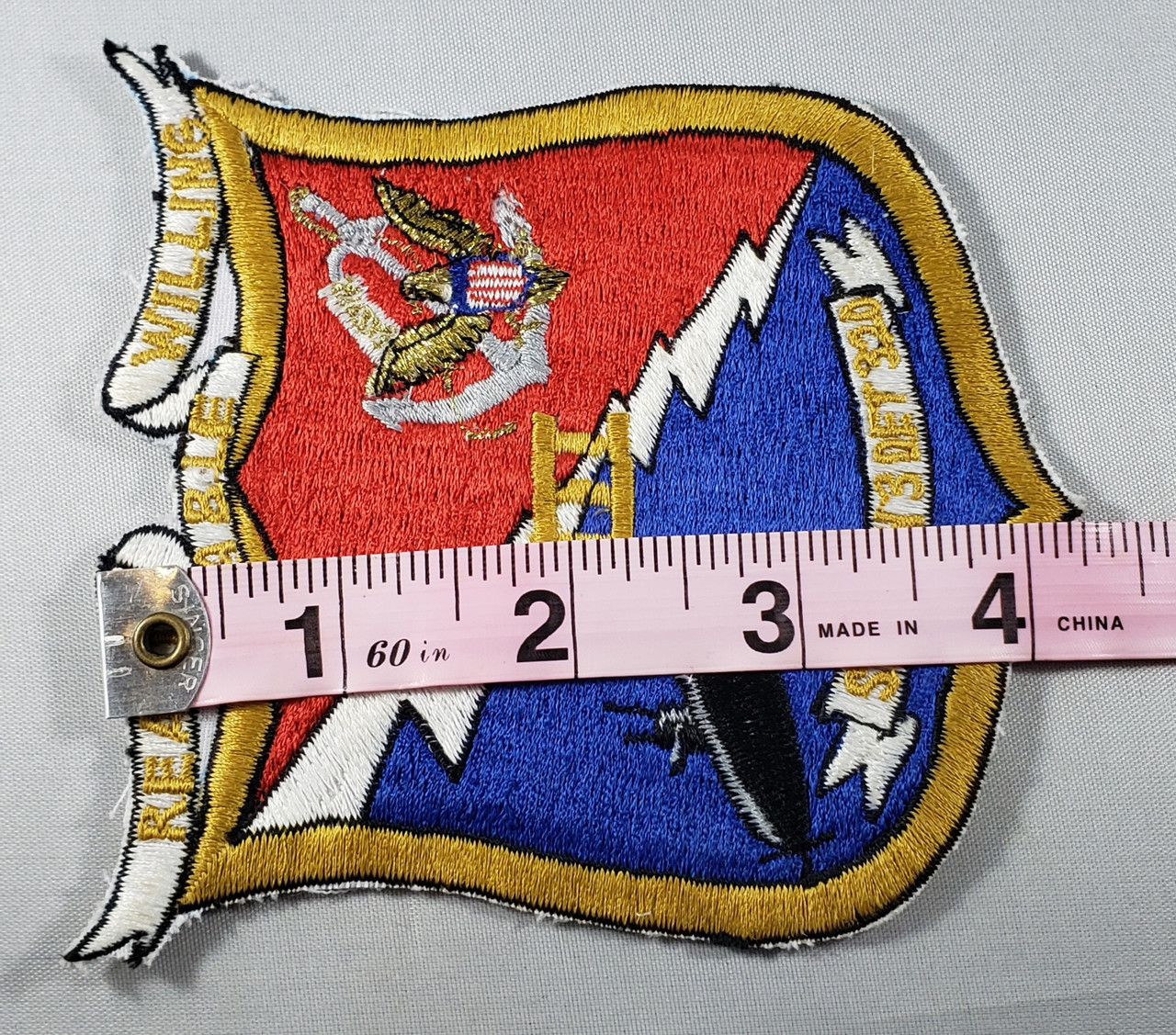 Navy Subron 3 Det 320 Submarine Ready Able Willing Gold Thread Patch
