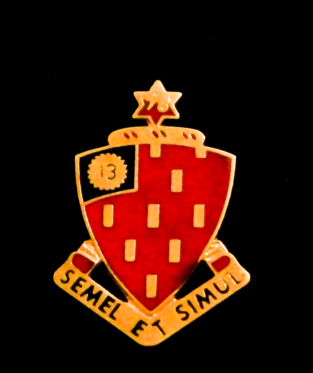 78th Field Artillery Unit Crest (Semel Et Simul)