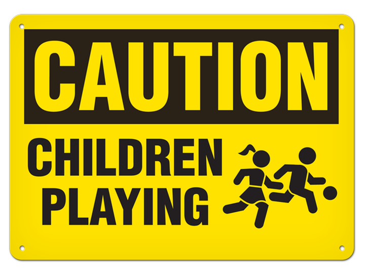OSHA Safety Sign | Caution Children Play | INCOM SS2058V, SS2058A ...
