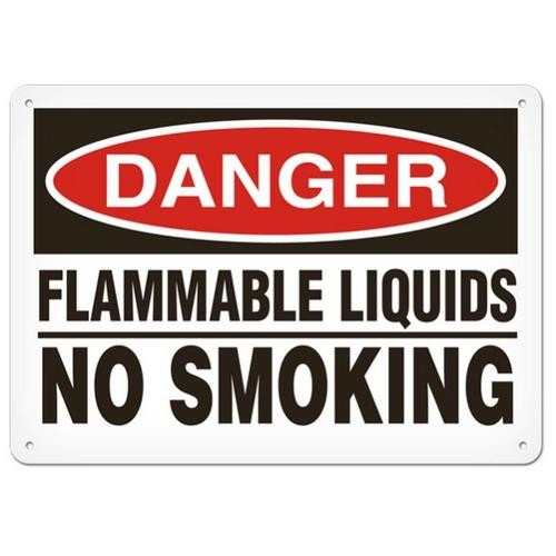 OSHA Safety Sign | Danger Flam Liq Smoke | INCOM SS1160V, SS1160A ...
