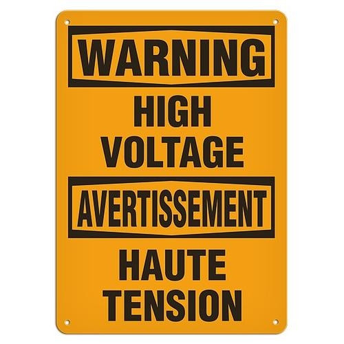 OSHA Safety Sign | Warning E/F High Vlt | INCOM SS6017V, SS6017A, SS6017P,
