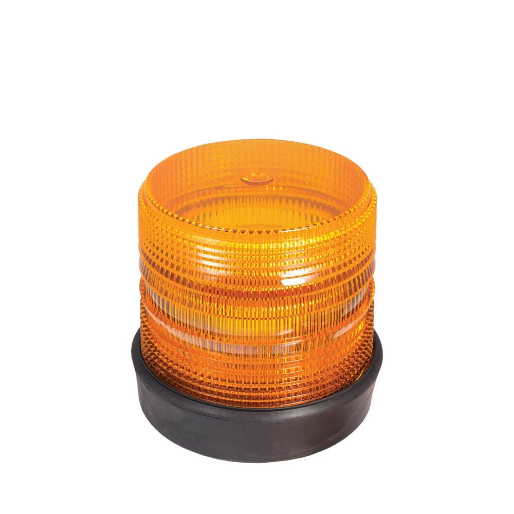 Amber Medium Profile Fleet LED Beacon Permanent Mount - Lens: Amber - R ...