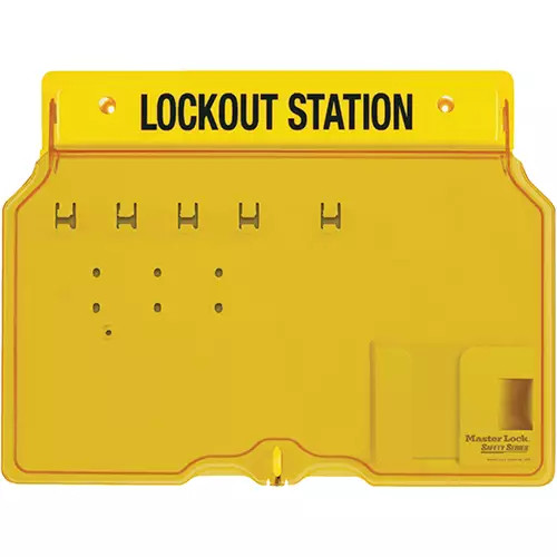 Trilingual Covered Lock Station - 4 Padlock Capacity, Padlocks Not ...