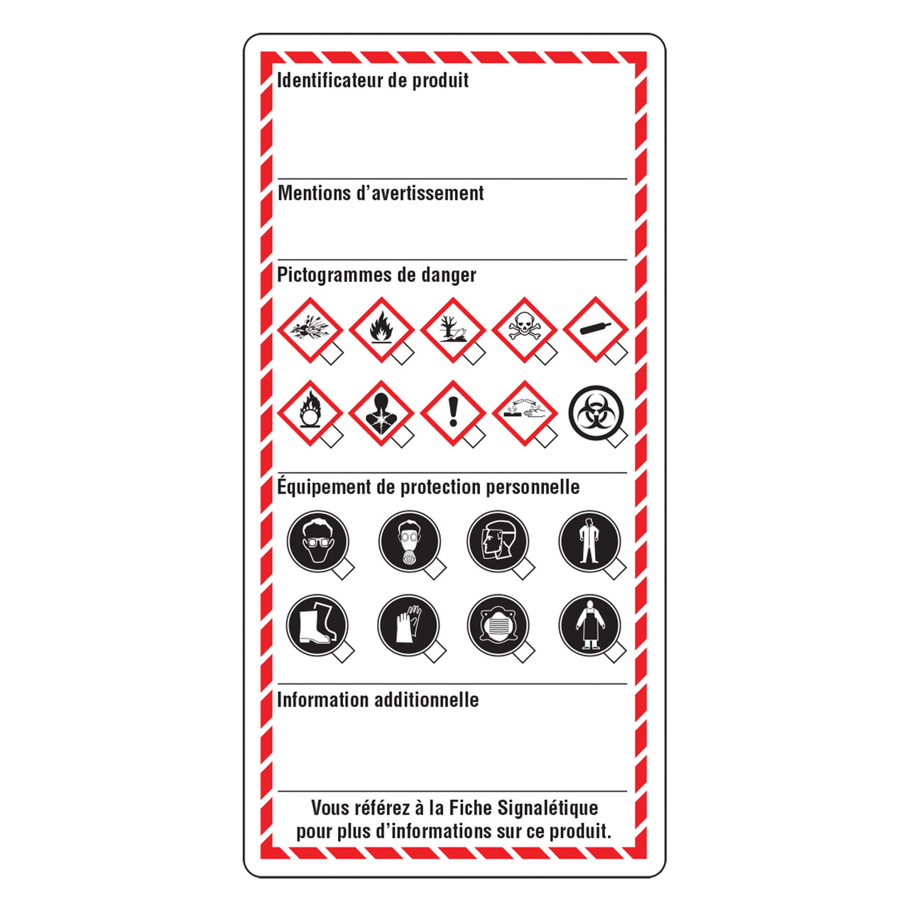 Workplace Label - French - 3" x 6" -25/pkg - Safety Supplies Canada