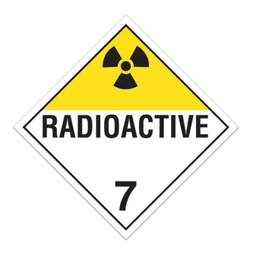 Class 7 "Radioactive 7" Sign (Pack of 100 pcs) - Safety Supplies Canada
