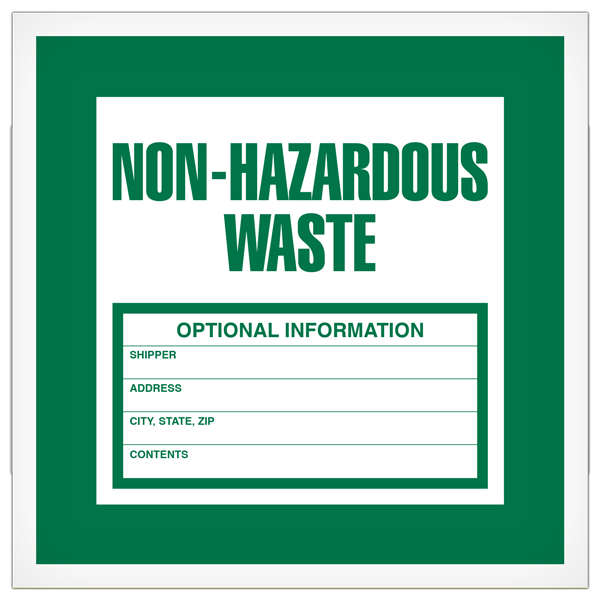 Non-Hazardous Waste - 6" x 6" Label - Safety Supplies Canada