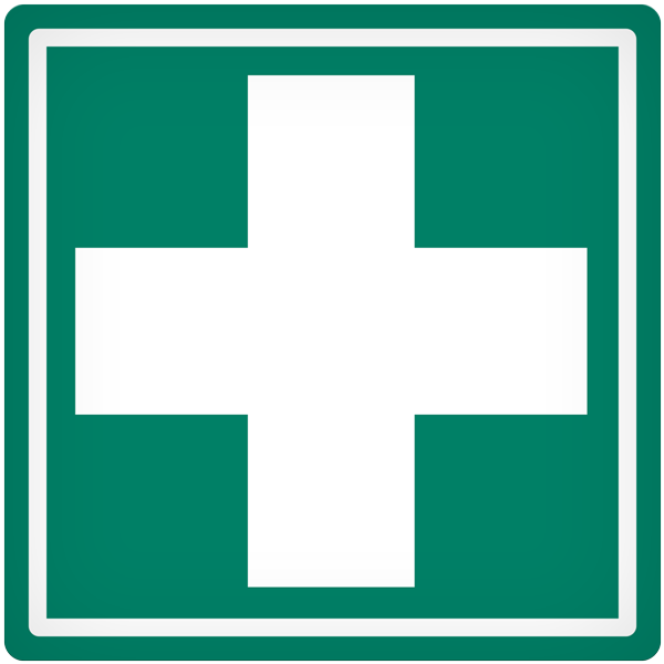First Aid Symbol - 4" x 4" Vehicle Safety Decal - 25/pkg - Safety ...
