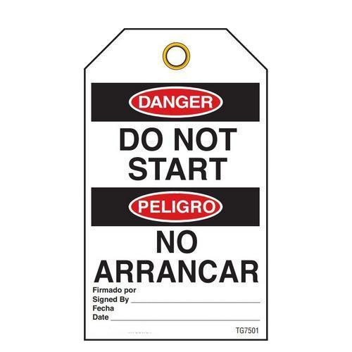 Danger "Do Not Start" Bilingual E/S Tag - 25/pkg - Safety Supplies Canada