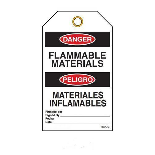 Danger "Flammable Materials" Bilingual E/S Tag - 25/pkg - Safety ...